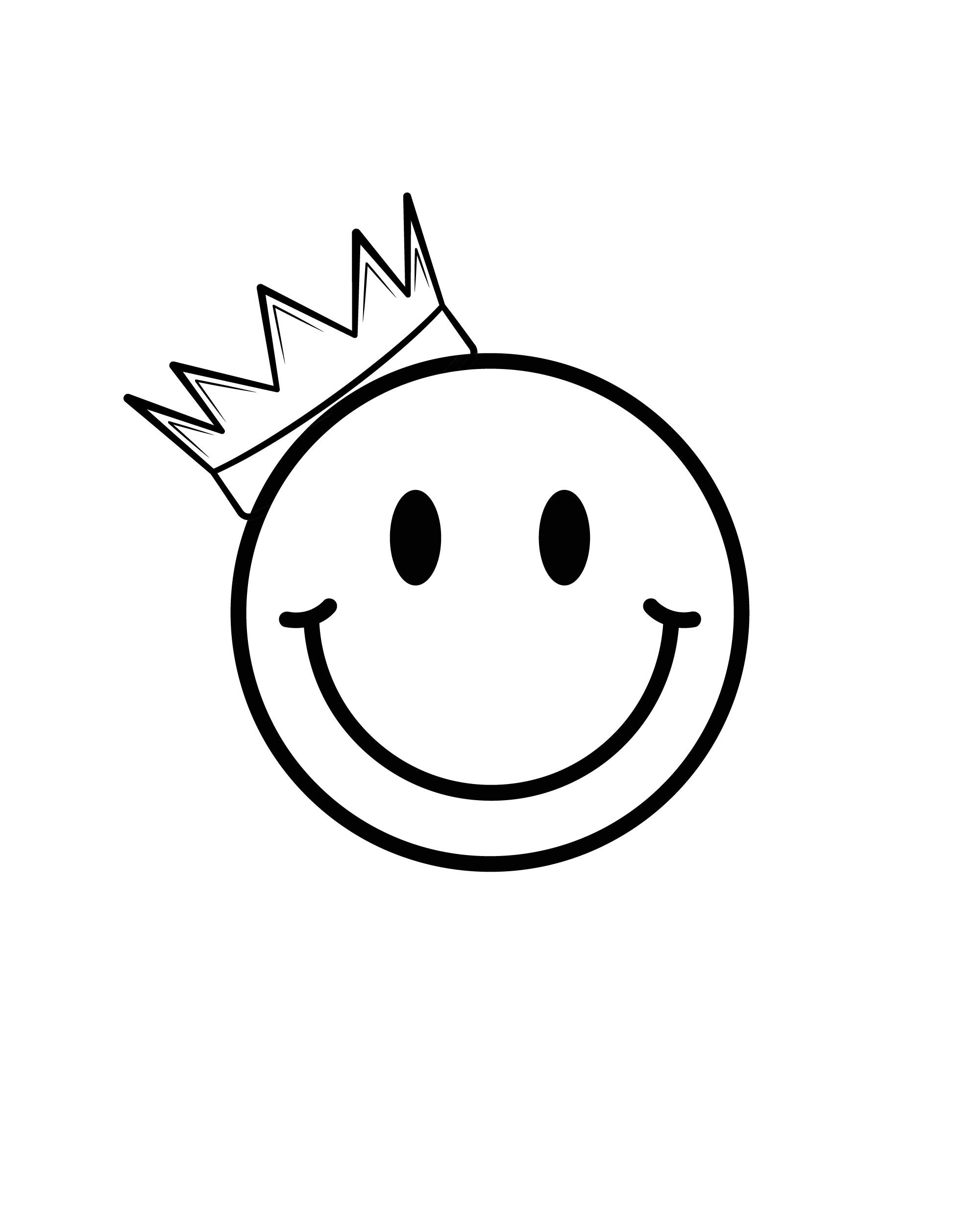 Crown Smiley Face Digital Download SVG PNG JPG Dxf Ai Pdf - Etsy