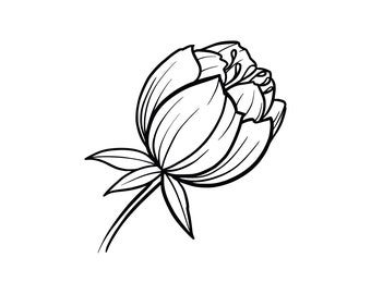 Peony SVG High-quality Vector Cut File for Cricut Svg Eps Dxf Png Jpg ...