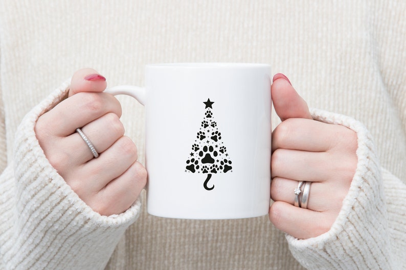 Dog Paw Christmas Tree SVG, Clipart, Cricut, Silhouette (digital ...