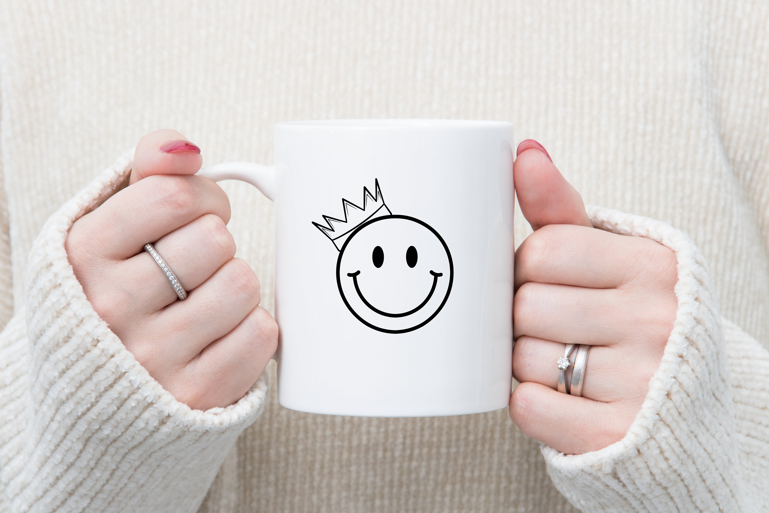 Crown Smiley Face Digital Download SVG PNG JPG Dxf Ai Pdf - Etsy