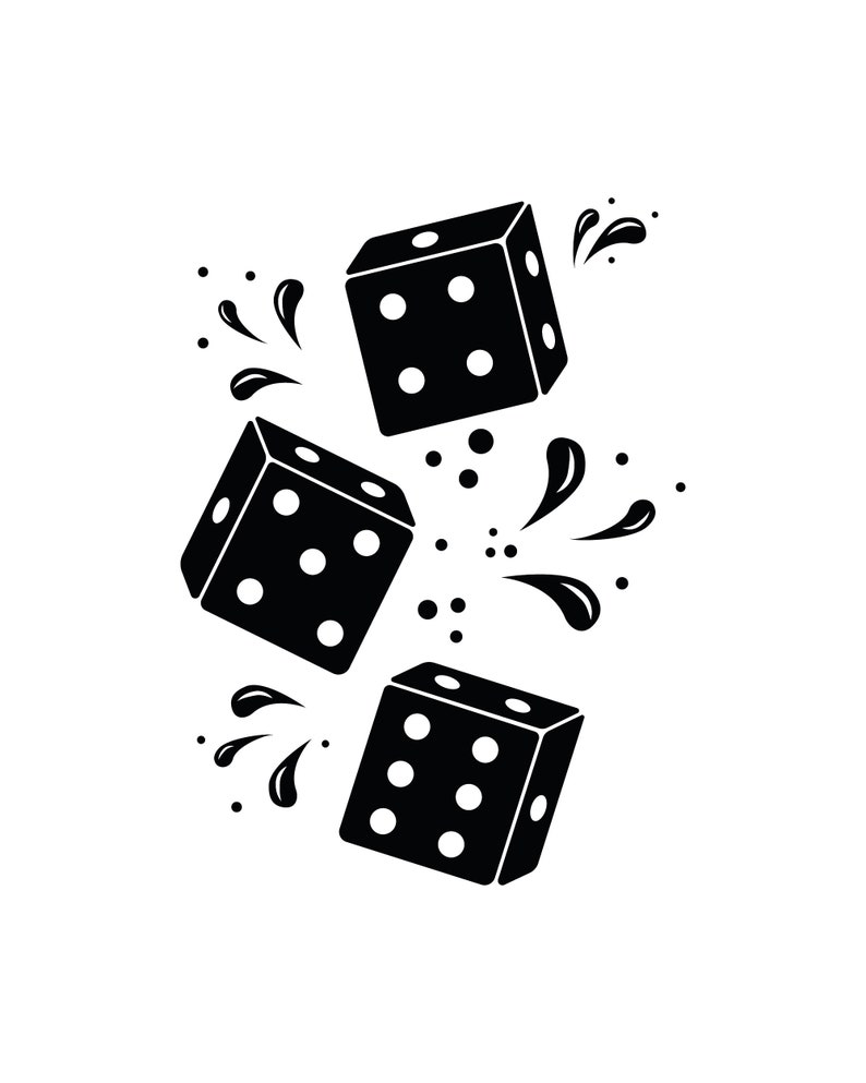 Dice Black Silhouette Instant Downloads SVG, PNG, Aı, EPS Digital ...