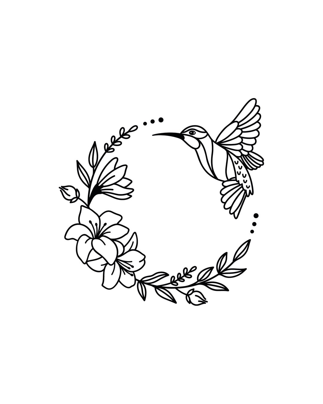 Hummingbird Clipart, Bird Flowers Svg Bundle, Vector Cut File for ...