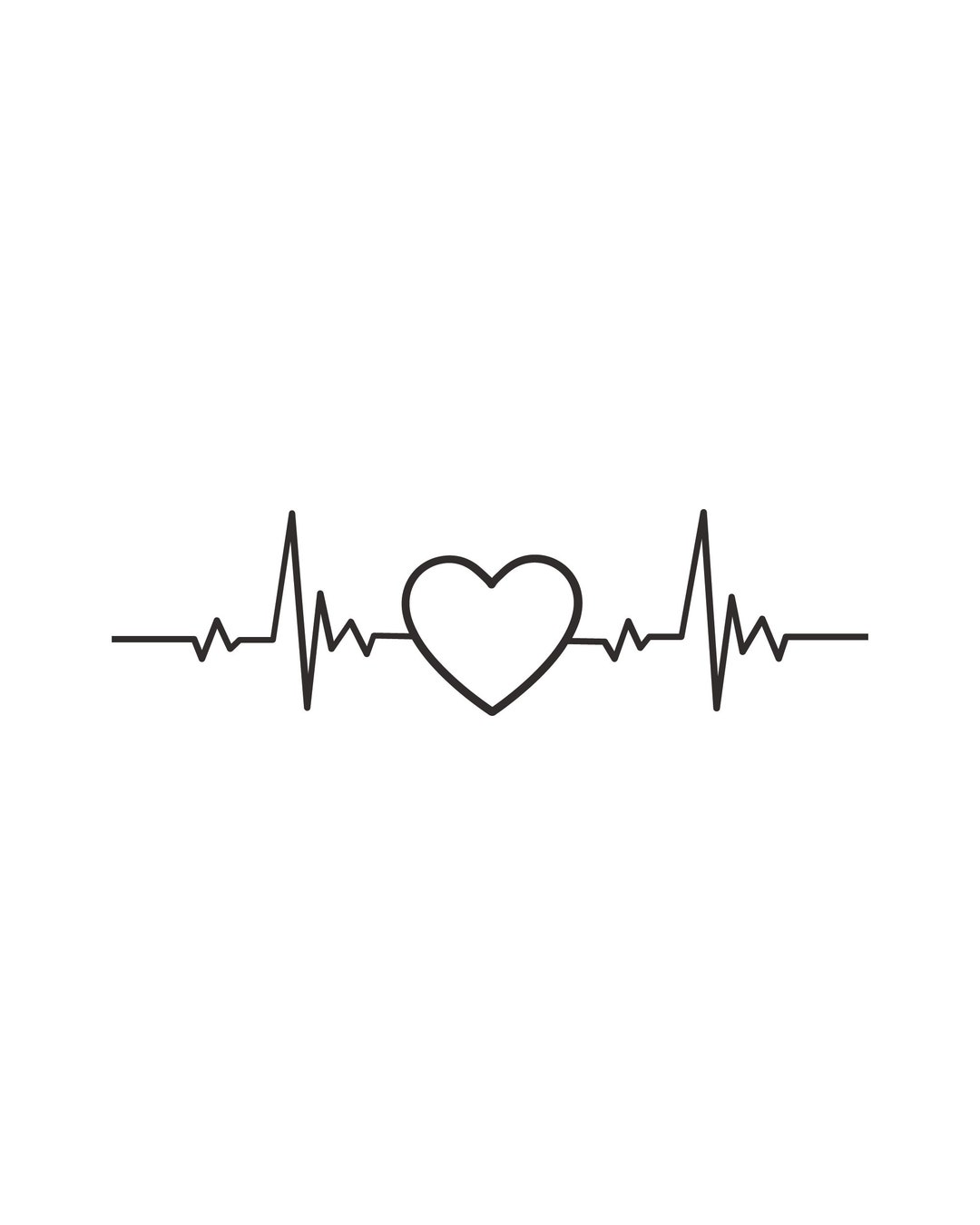 Heartbeat Line SVG | EKG ECG Vector Cut Files (digital Download) - Etsy
