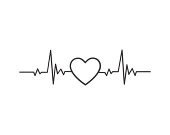 Heartbeat Line SVG, Heart Beat Line SVG, Heartbeat Pulse Clipart, ECG ...