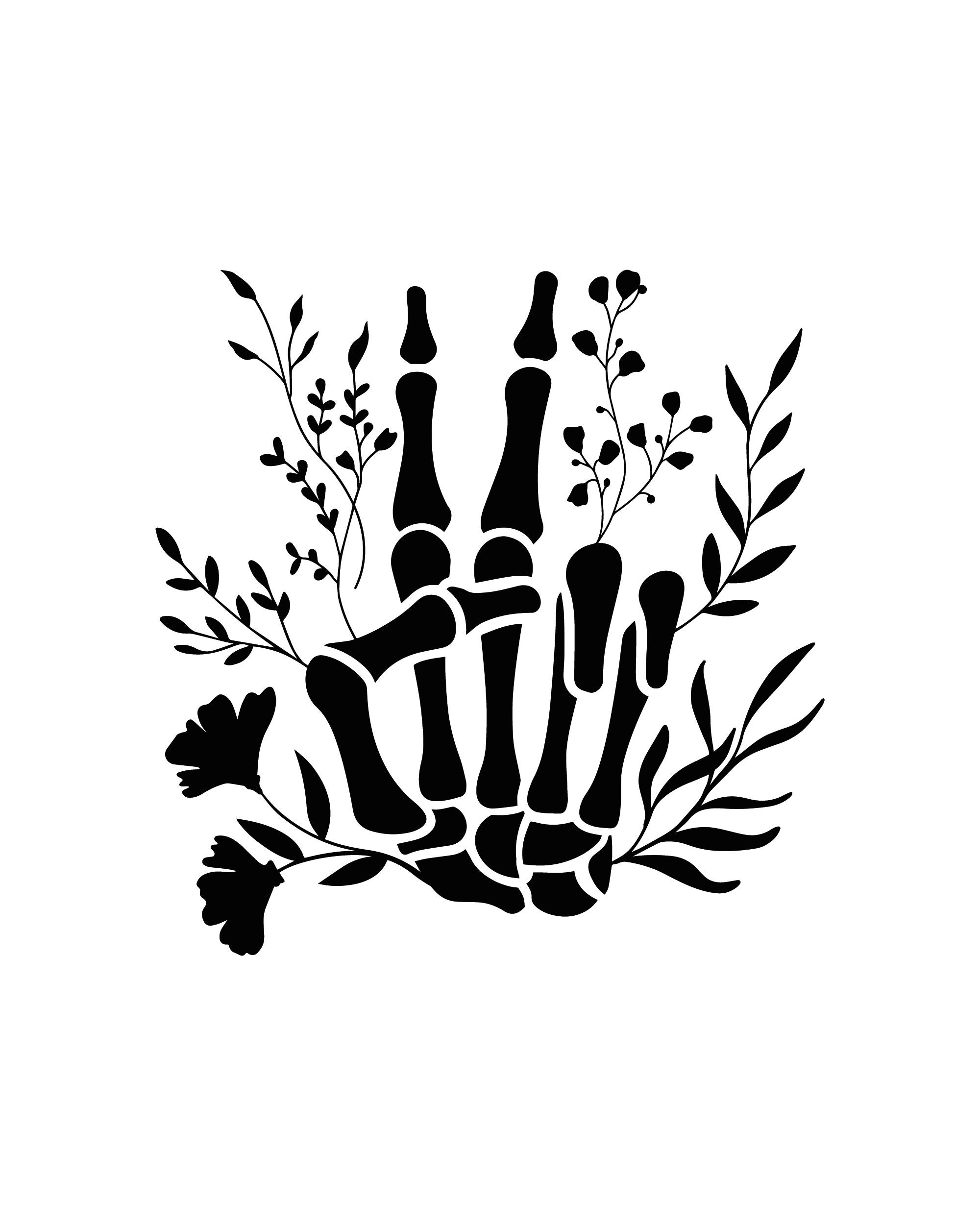 Skeleton Peace Sign Hand SVG, Floral Digital Download - Etsy