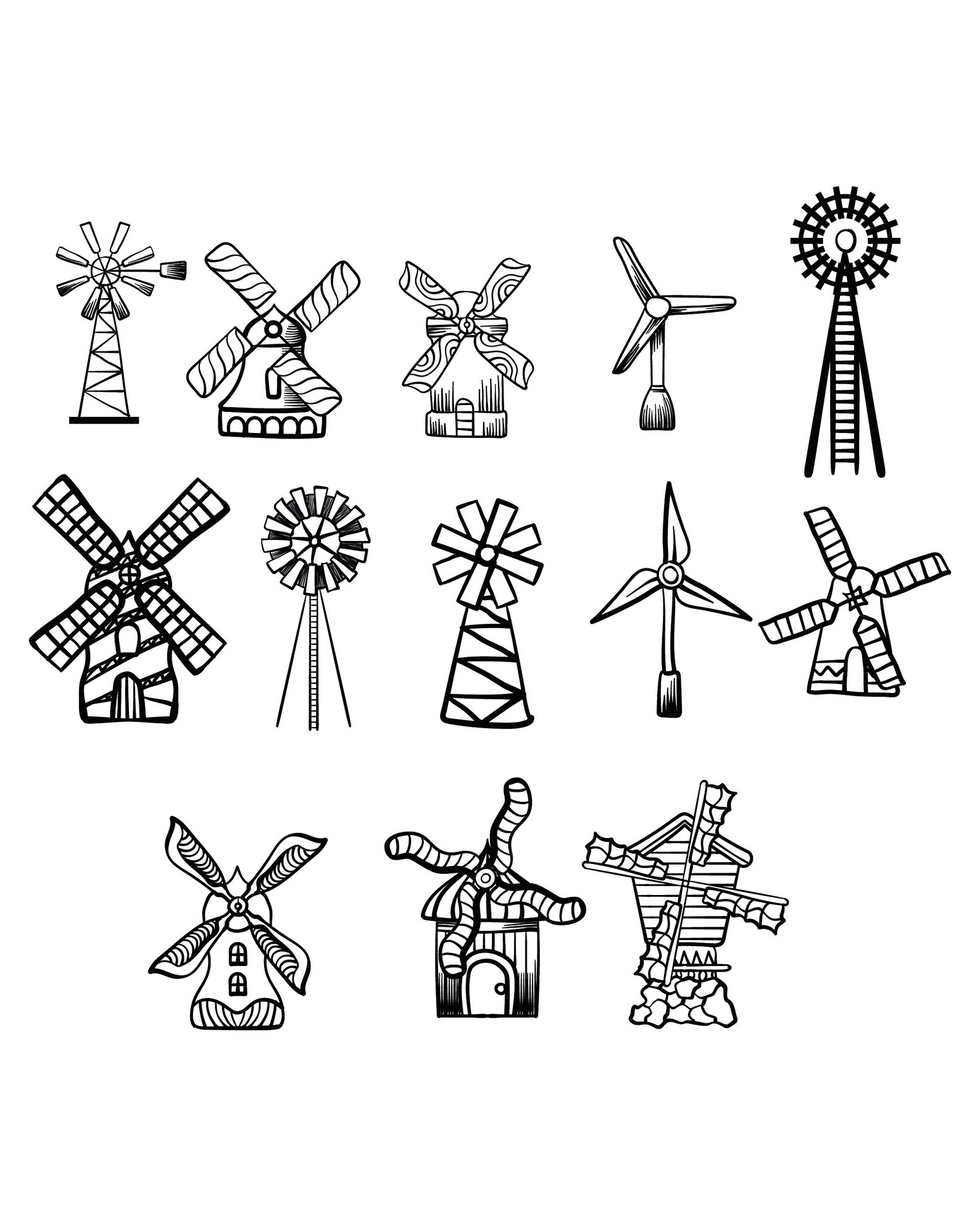 Windmill Bundle Svg Farm Windmill SVG PNG EPS Dxf Jpg - Etsy UK
