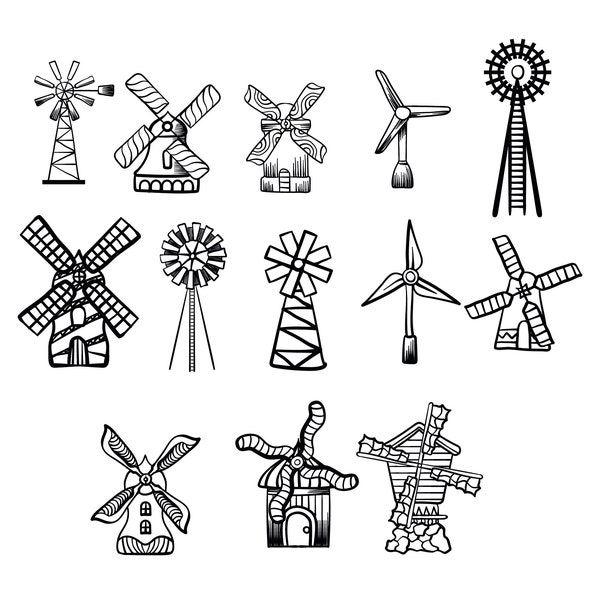 Windmill Decal - Etsy