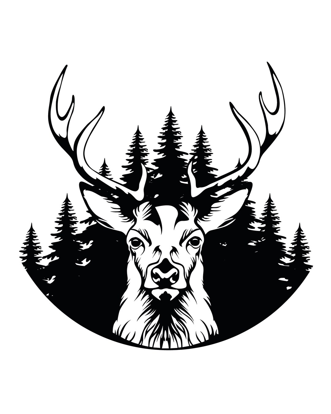 Deer Head, Buck - Instant Digital Download - Svg, Png, Dxf, and Eps ...