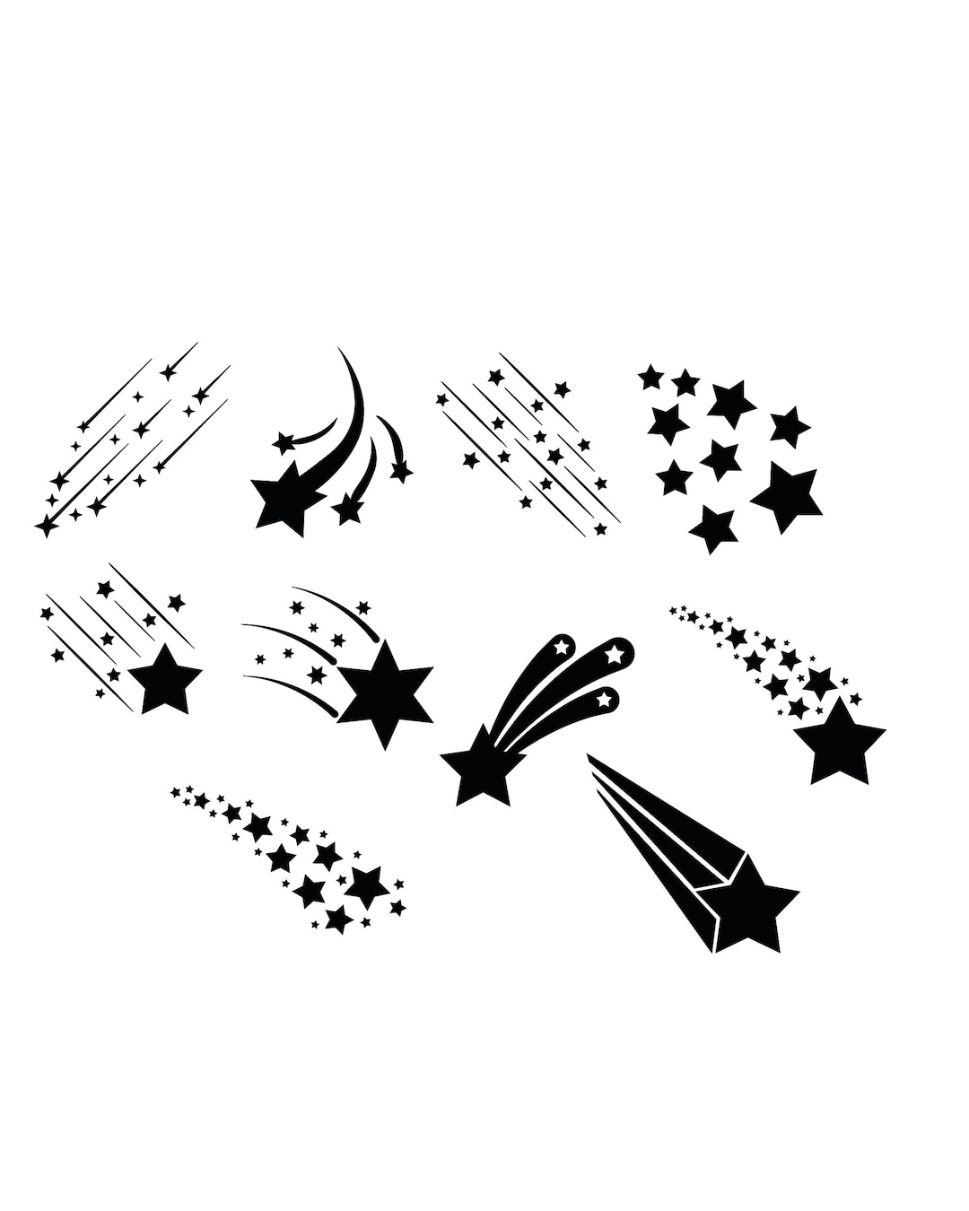 10 Shooting Star With Star Dust Bundle SVG Instant Download SVG, PNG ...