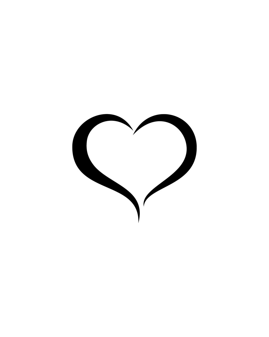 Open Heart Instant Downloads in Black SVG, PNG, EPS, Digital Download ...