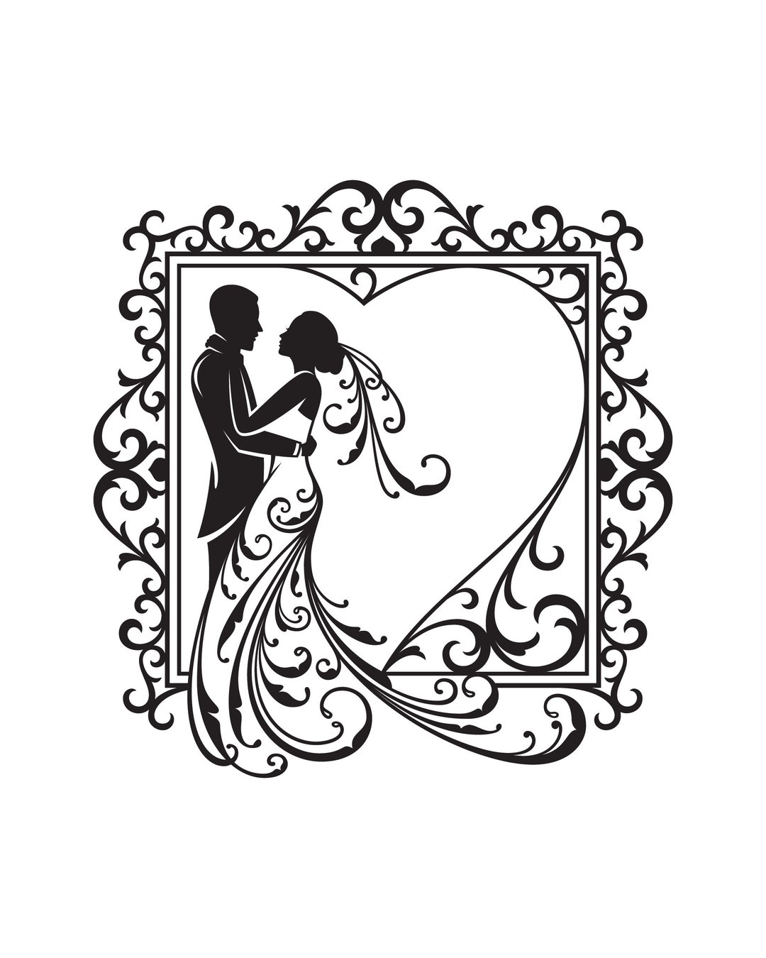 Wedding Svg, Wedding Heart Svg, Wedding Couple Svg, Instant Download ...