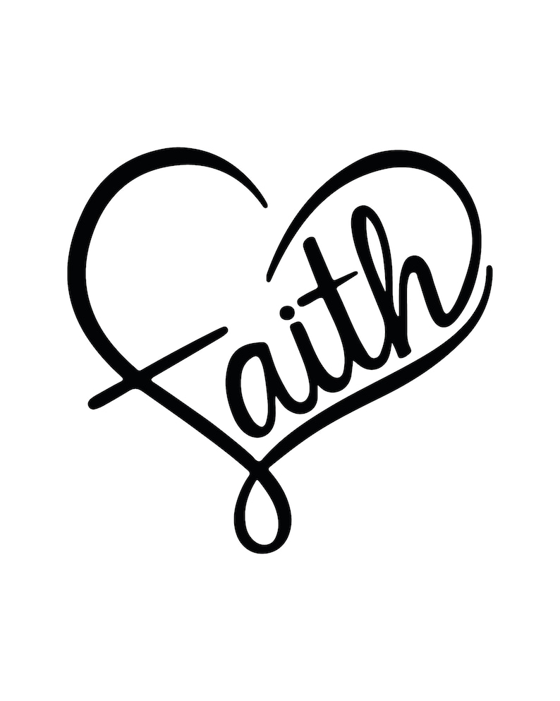 Faith Open Heart, Faith Heart SVG, PNG, EPS, Dxf, Jpg Instant Digital ...