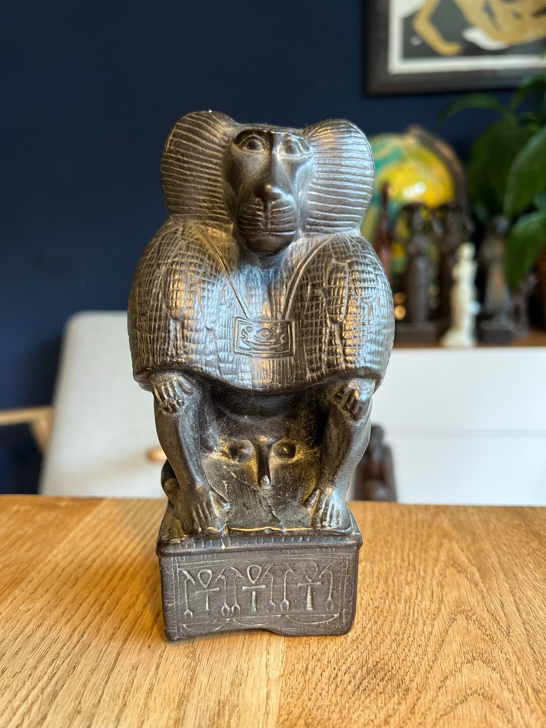 Moon God Thoth in Baboon Form: Handmade Monkey Sculpture From Egypt ...
