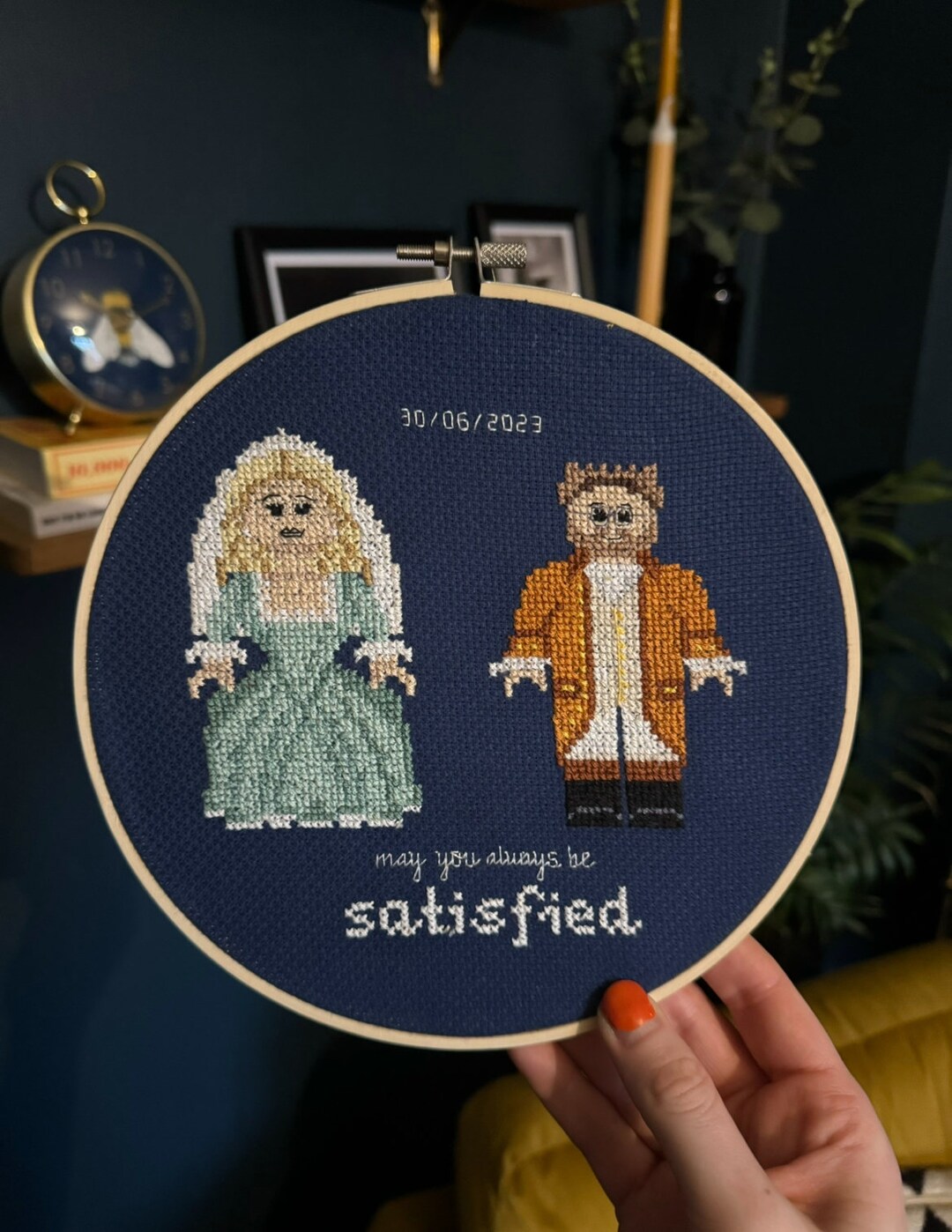 Personalised Hamilton and Eliza Wedding Cross Stitch Custom Musical Fan ...