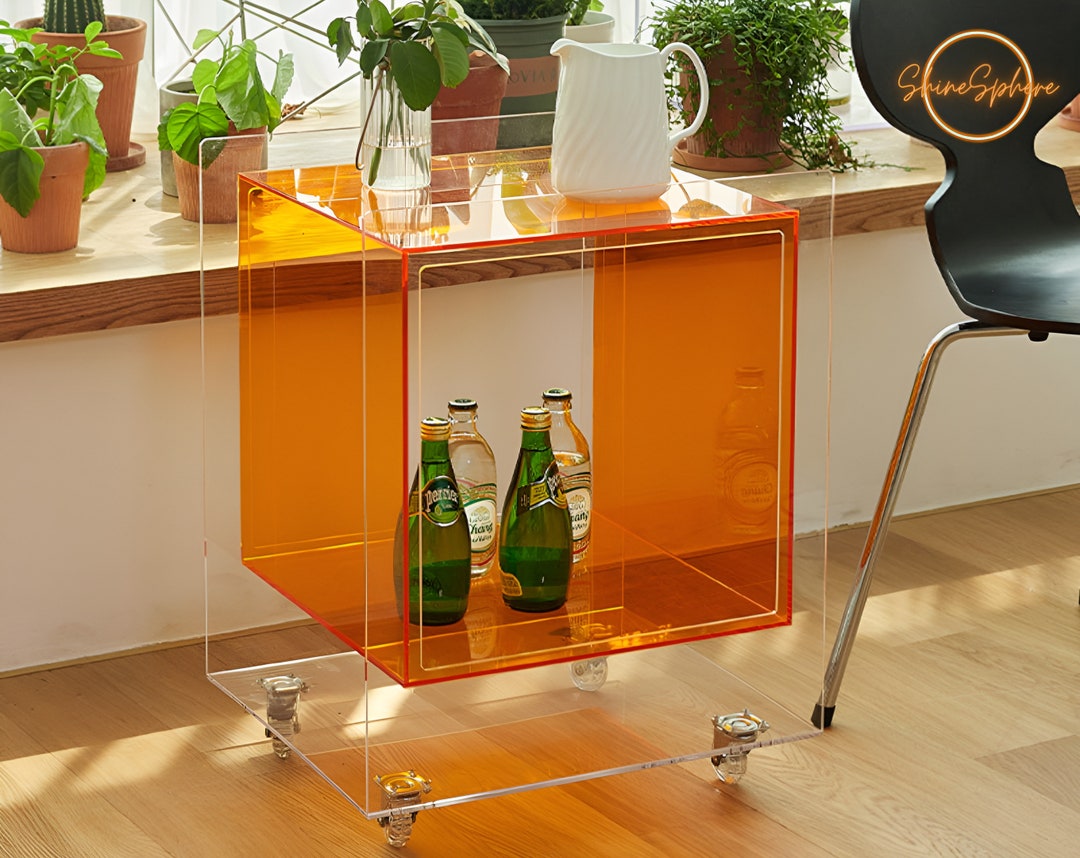 Multichromatic Iridescent End Table Transparent Acrylic - Etsy