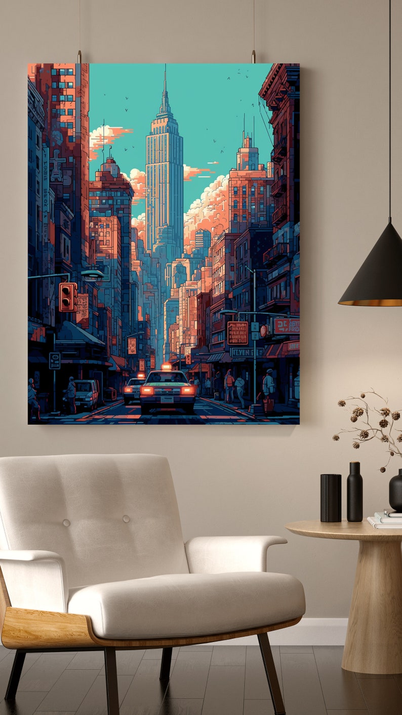 New York City Street Print | NYC Skyline Print | Wall Art Poster | New ...