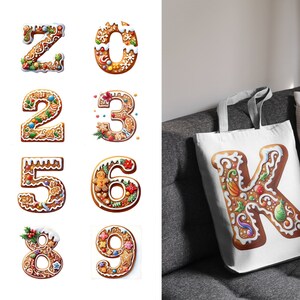 36 Gingerbread Monogram Clipart Bundle, Initial, Letters Watercolor ...