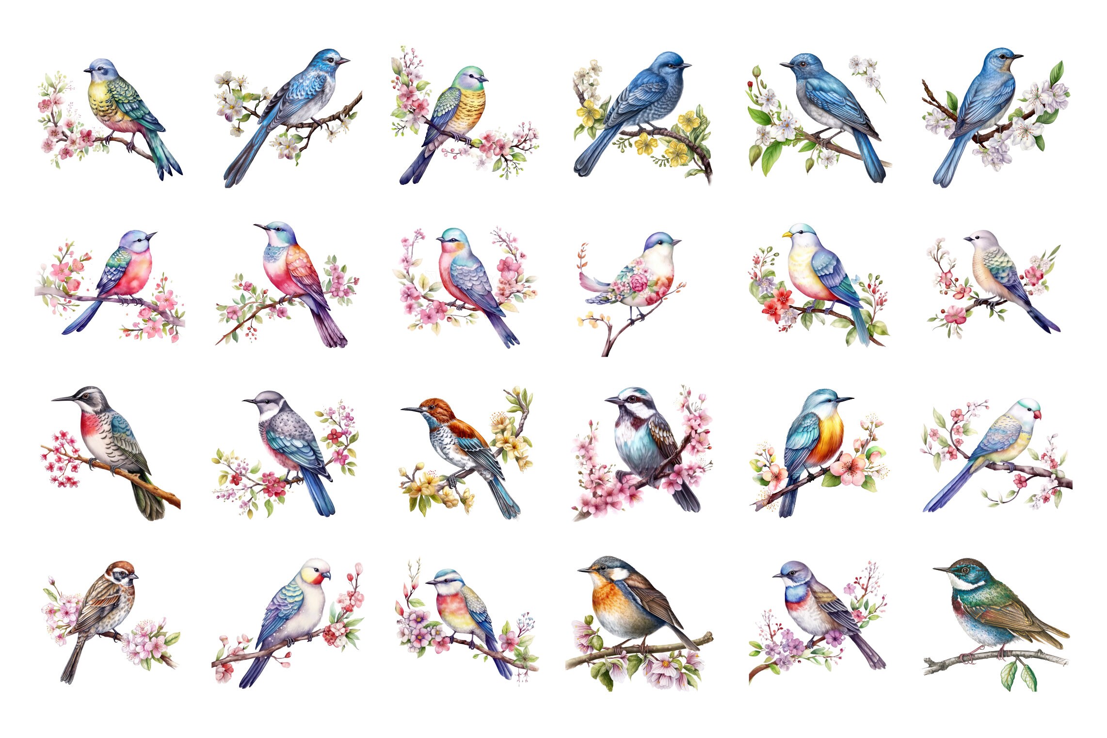 100 Watercolor Birds Clipart Bundle, Spring Birds Clipart, Birds Bundle ...