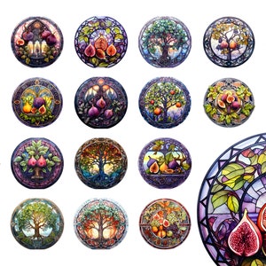 Stained Glass Figs Clipart, Figs and Fruit, Mandala Watercolor Clipart ...