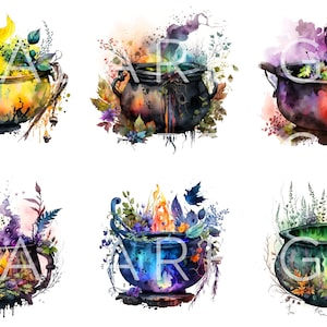 75 PNG Cauldrons Clipart, Whimsical Halloween, Floral and Greenery ...