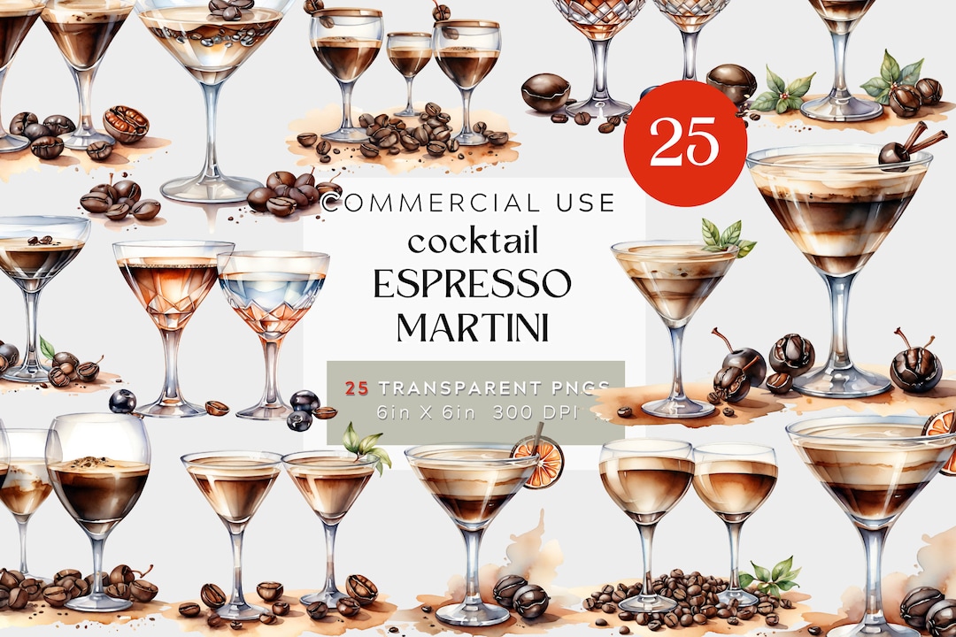 Espresso Martini Clipart, BUNDLE PNG, Transparent Background ...