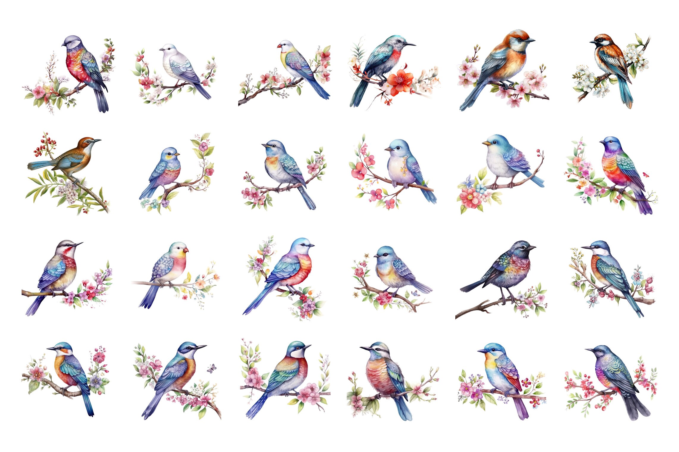 100 Watercolor Birds Clipart Bundle, Spring Birds Clipart, Birds Bundle ...