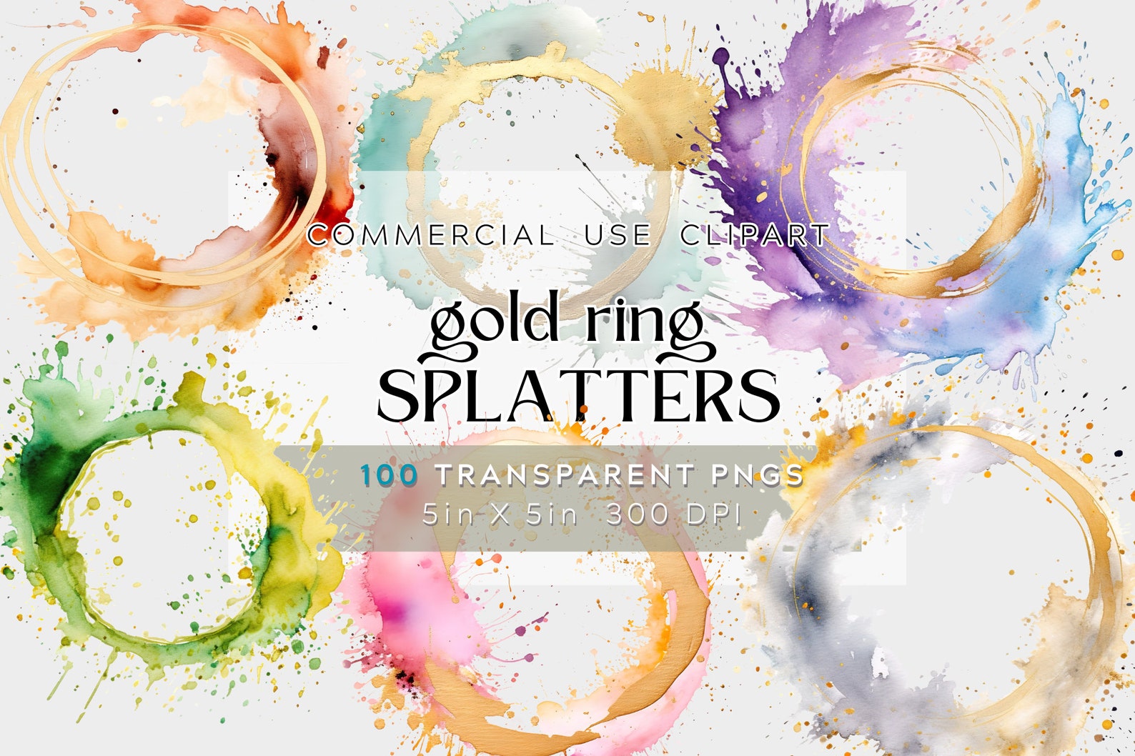 100 PNG Alcohol Ink Gold Splash, Paint Ring, Splatters, Colorful Pastel ...