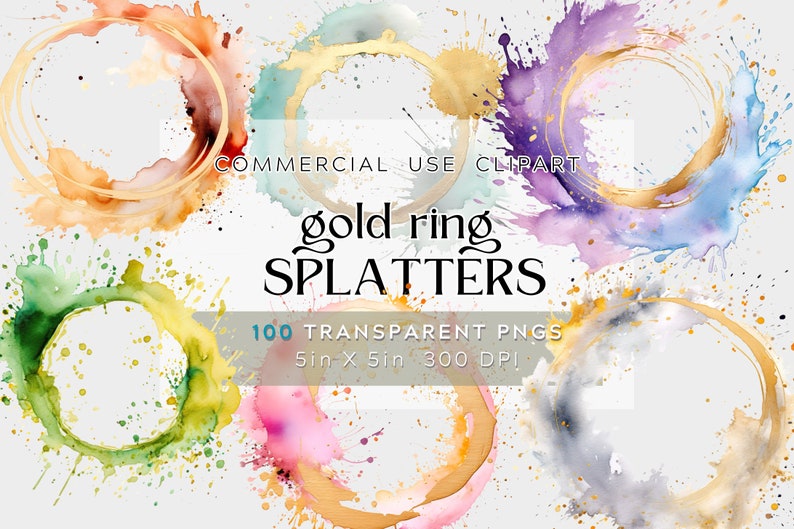 100 PNG Alcohol Ink Gold Splash, Paint Ring, Splatters, Colorful Pastel ...