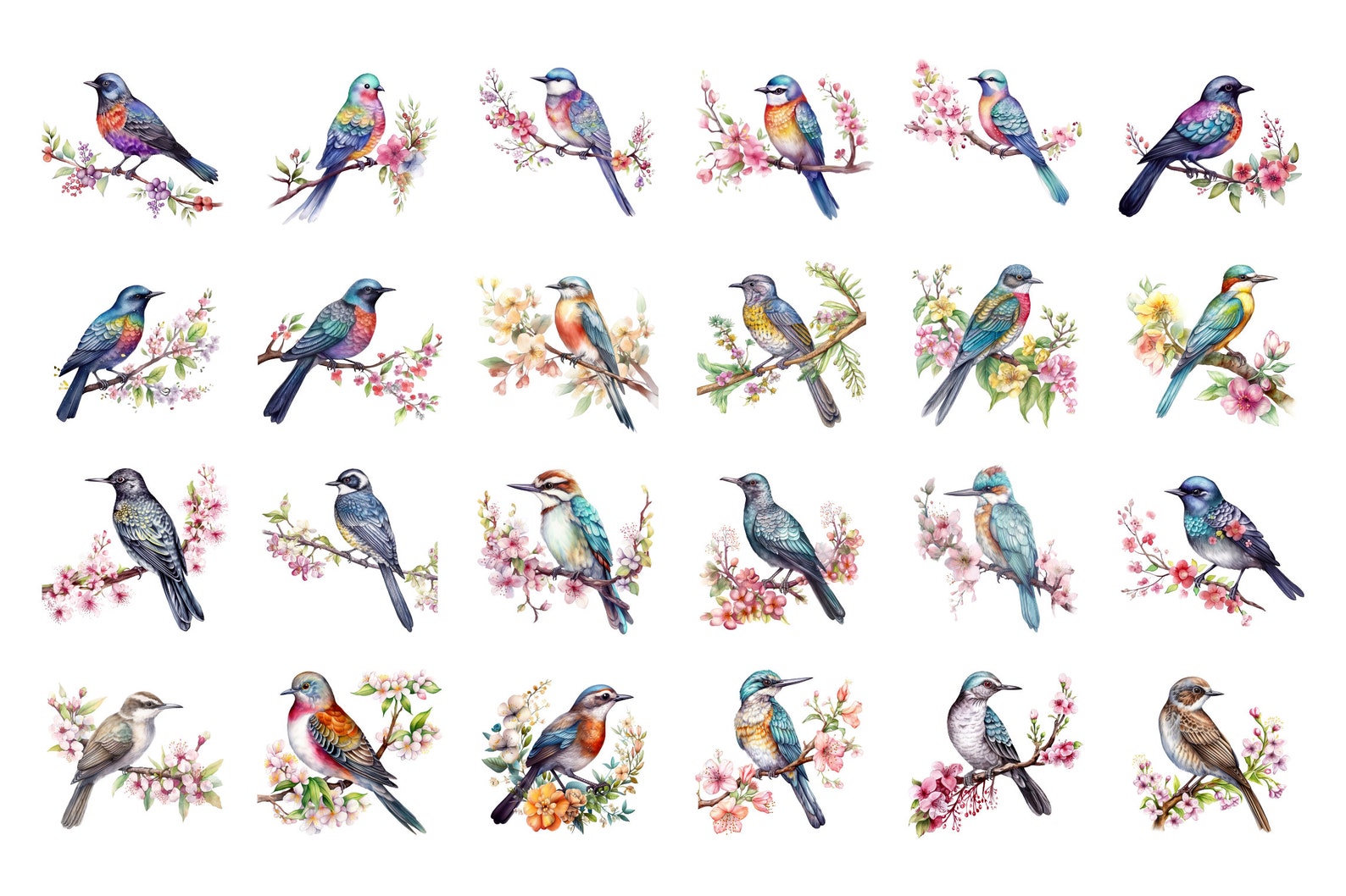 100 Watercolor Birds Clipart Bundle, Spring Birds Clipart, Birds Bundle ...