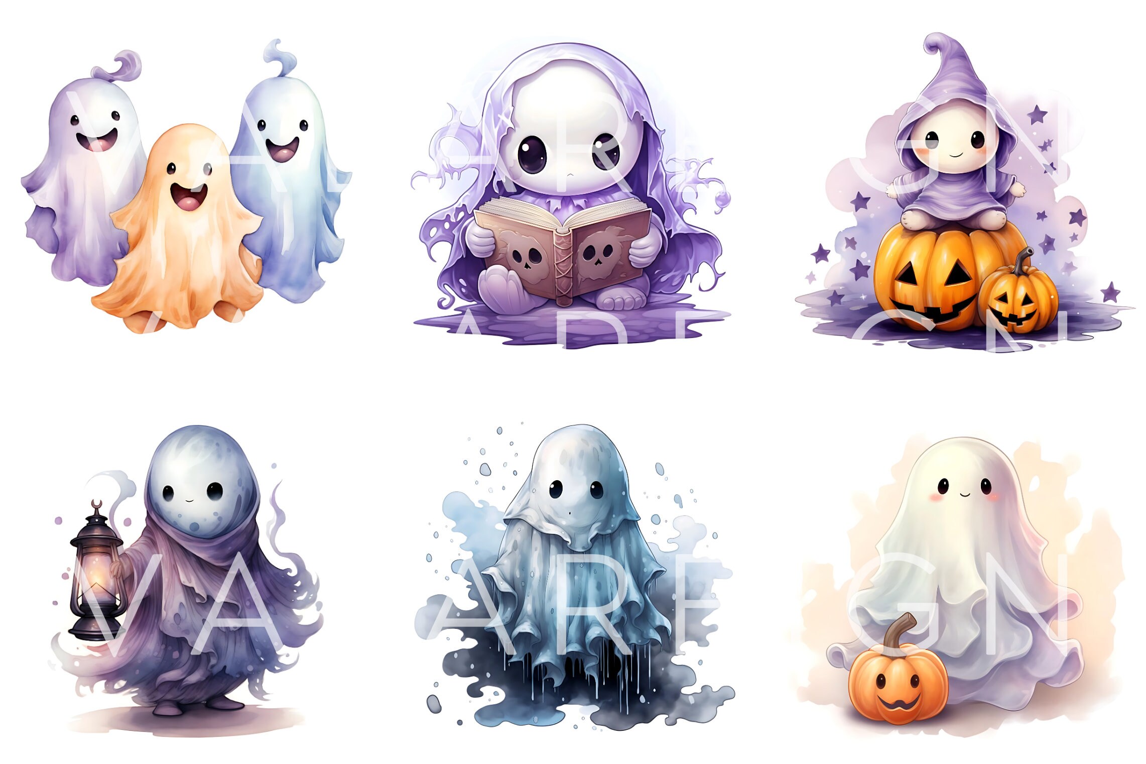 90 PNG Cute Ghost Clipart, Adorable Halloween Ghosts and Spooks ...