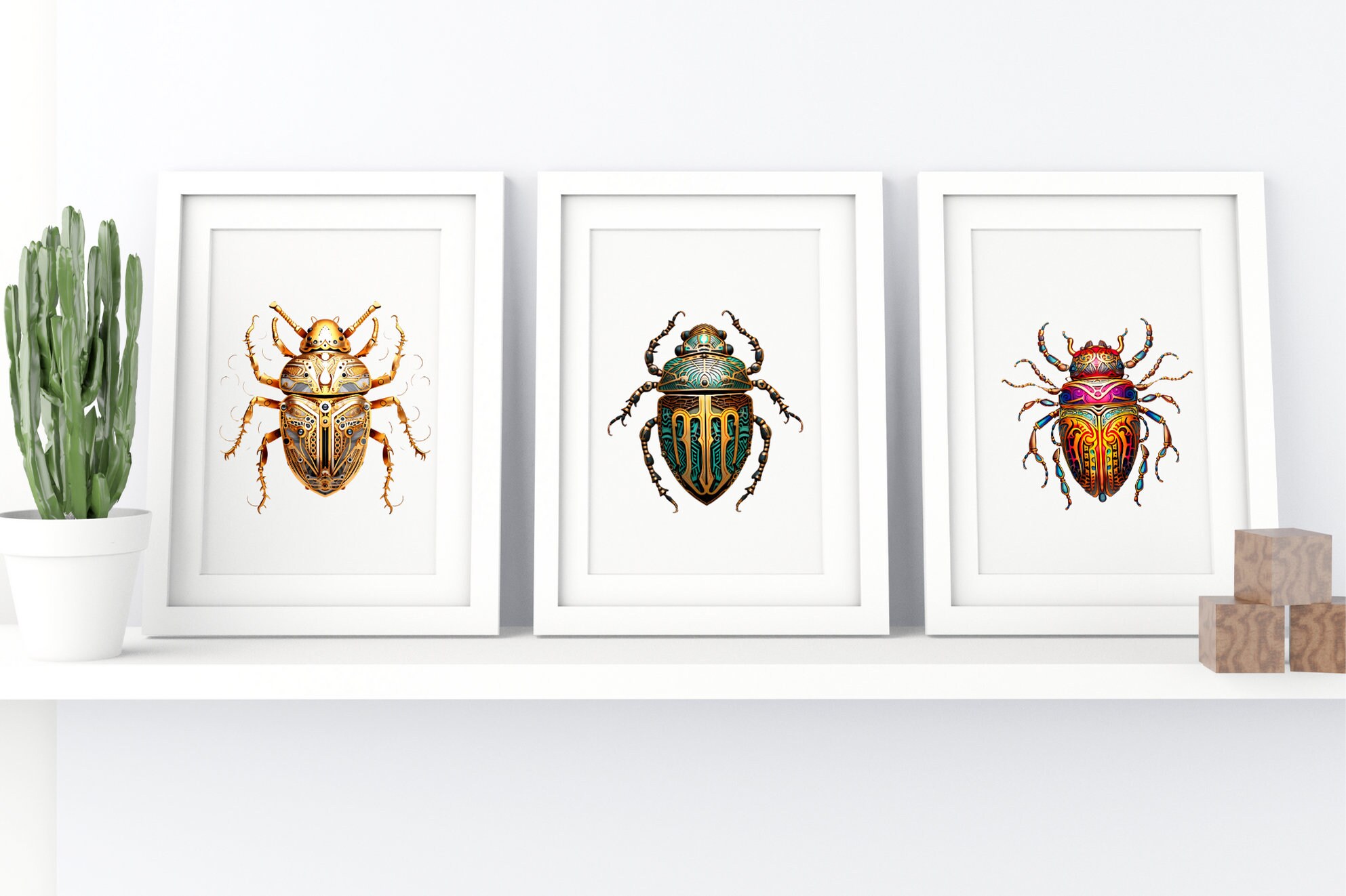 75 Ornate Beetle Graphic Design Bundle, Watercolor Illustration ...