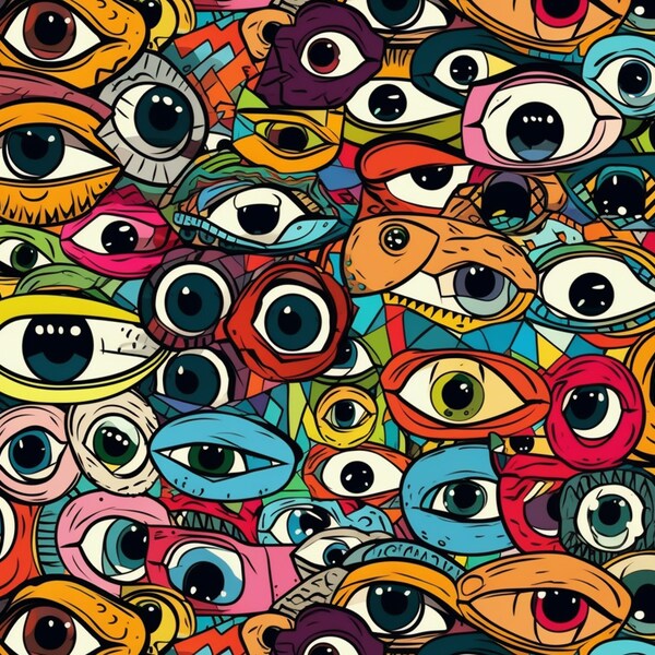 Cartoon Eyes Texture - Etsy