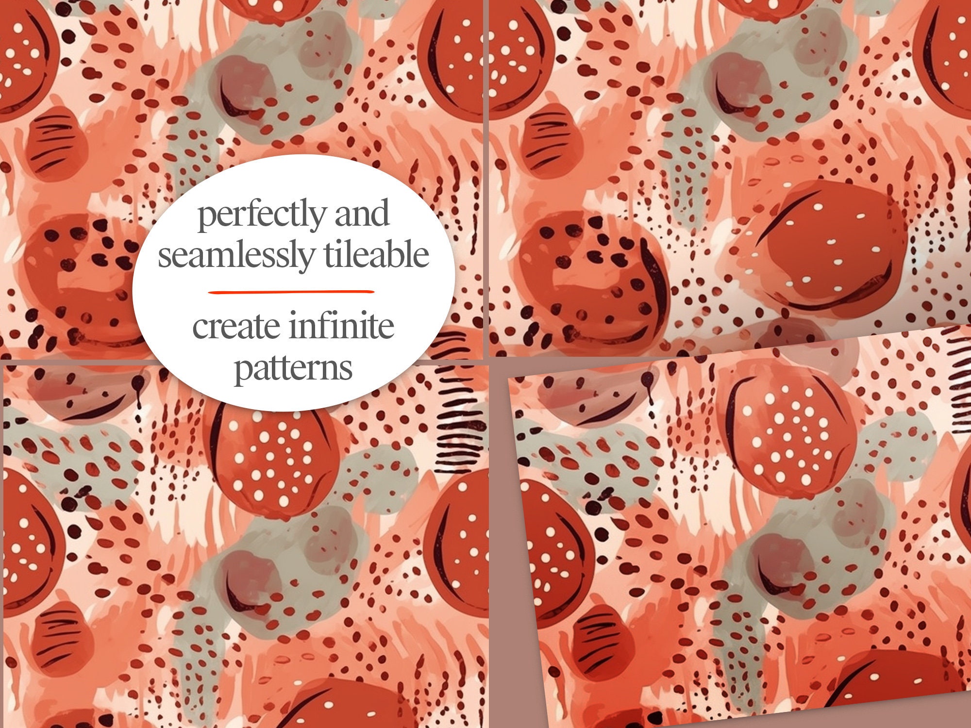 TOADSTOOLS : Repeatable Texture Seamless Art Pattern for Your - Etsy