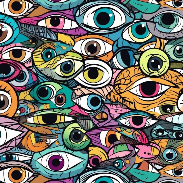 Cartoon Eyes Texture - Etsy