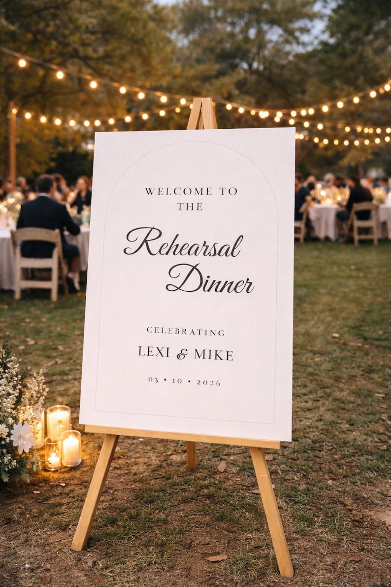 Rehearsal Dinner Welcome Sign Template | Editable Wedding Sign ...