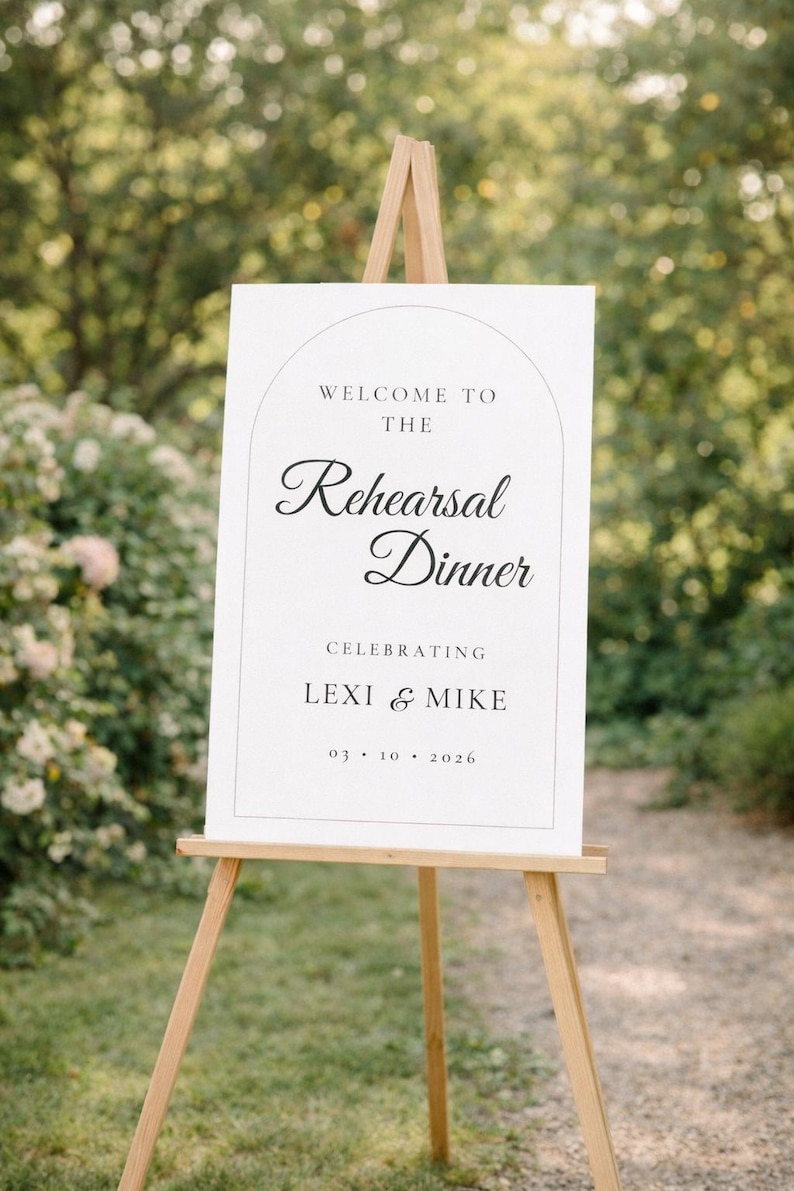 Rehearsal Dinner Welcome Sign Template | Editable Wedding Sign ...