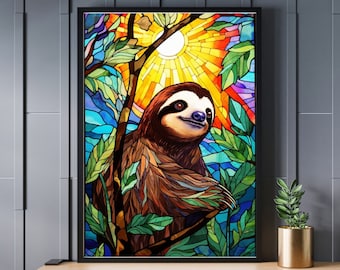 Stained Glass Sloth Puzzle, 1000-piece Jigsaw, Lazy Animal, Relaxing ...