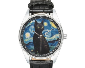 Vintage Emson Cat & Mouse Watch Goldtone 9" Leather Band Whimsical ...
