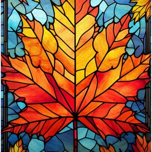 Stained Glass Maple Leaf Jigsaw Puzzle 300/500/1000 Piece - Etsy