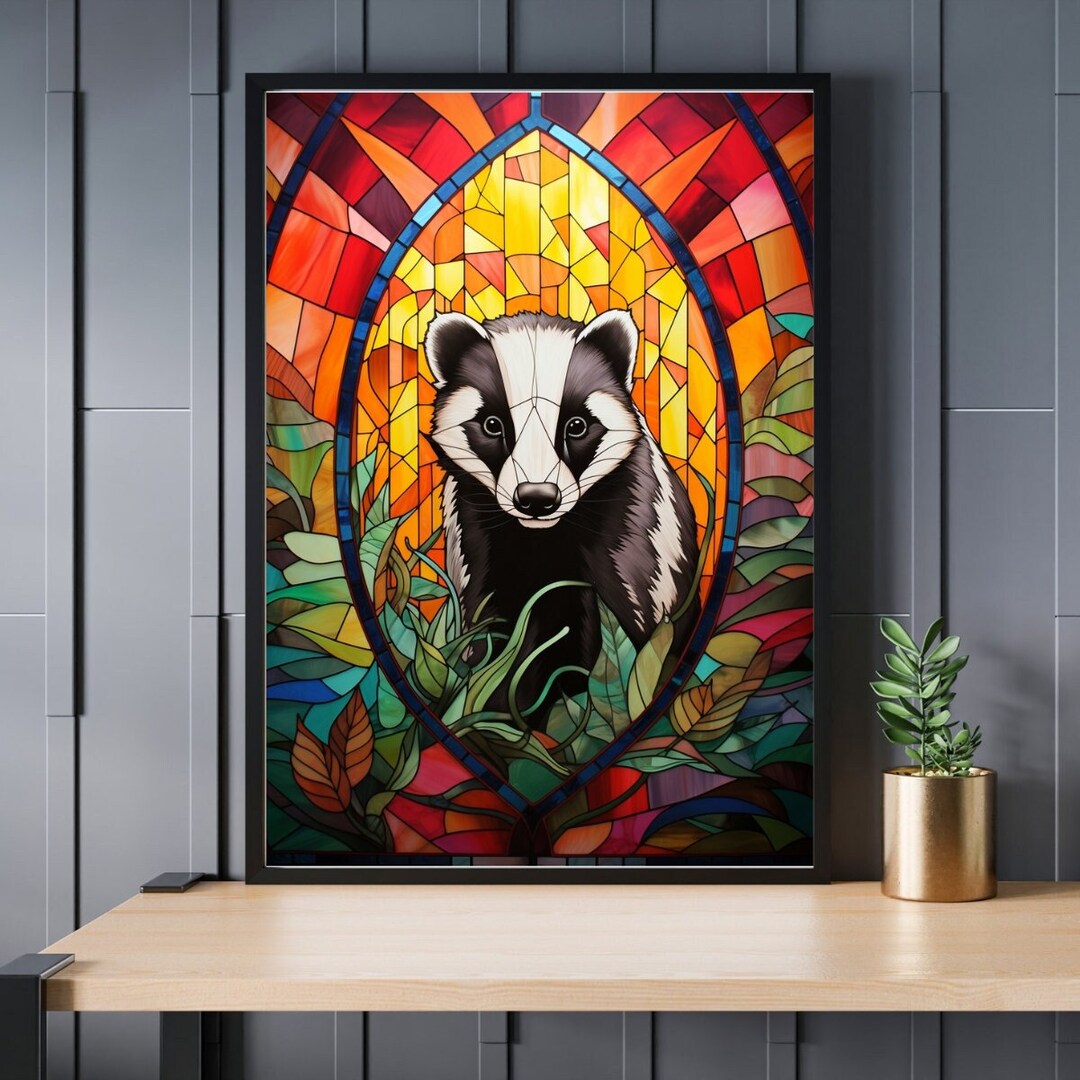 Stained Glass Badger Jigsaw Puzzle 300/500/1000 Piece - Etsy