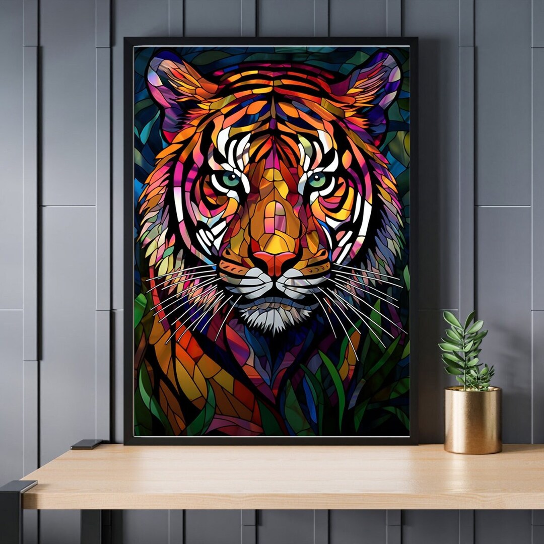 Stained Glass Tiger Jigsaw Puzzle 300/500/1000 Piece - Etsy