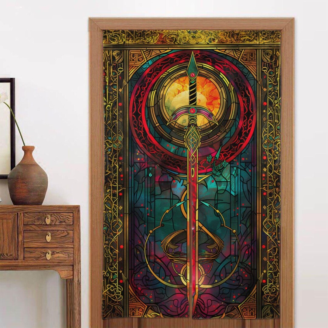 Stained Glass Sword Doorway Curtain (86×143cm) - Etsy