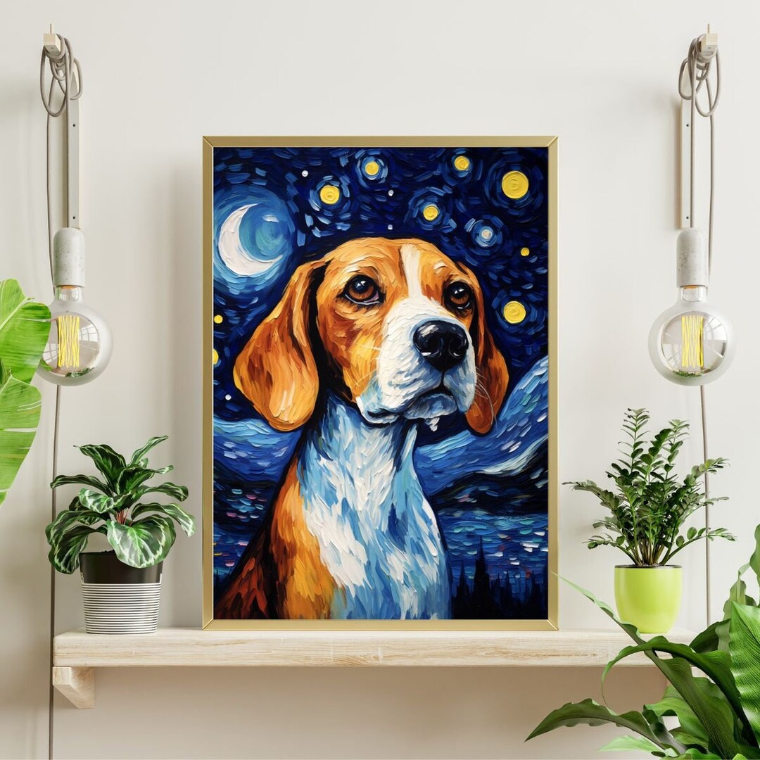 Starry Night Beagle Jigsaw Puzzle 300/500/1000 Piece - Etsy