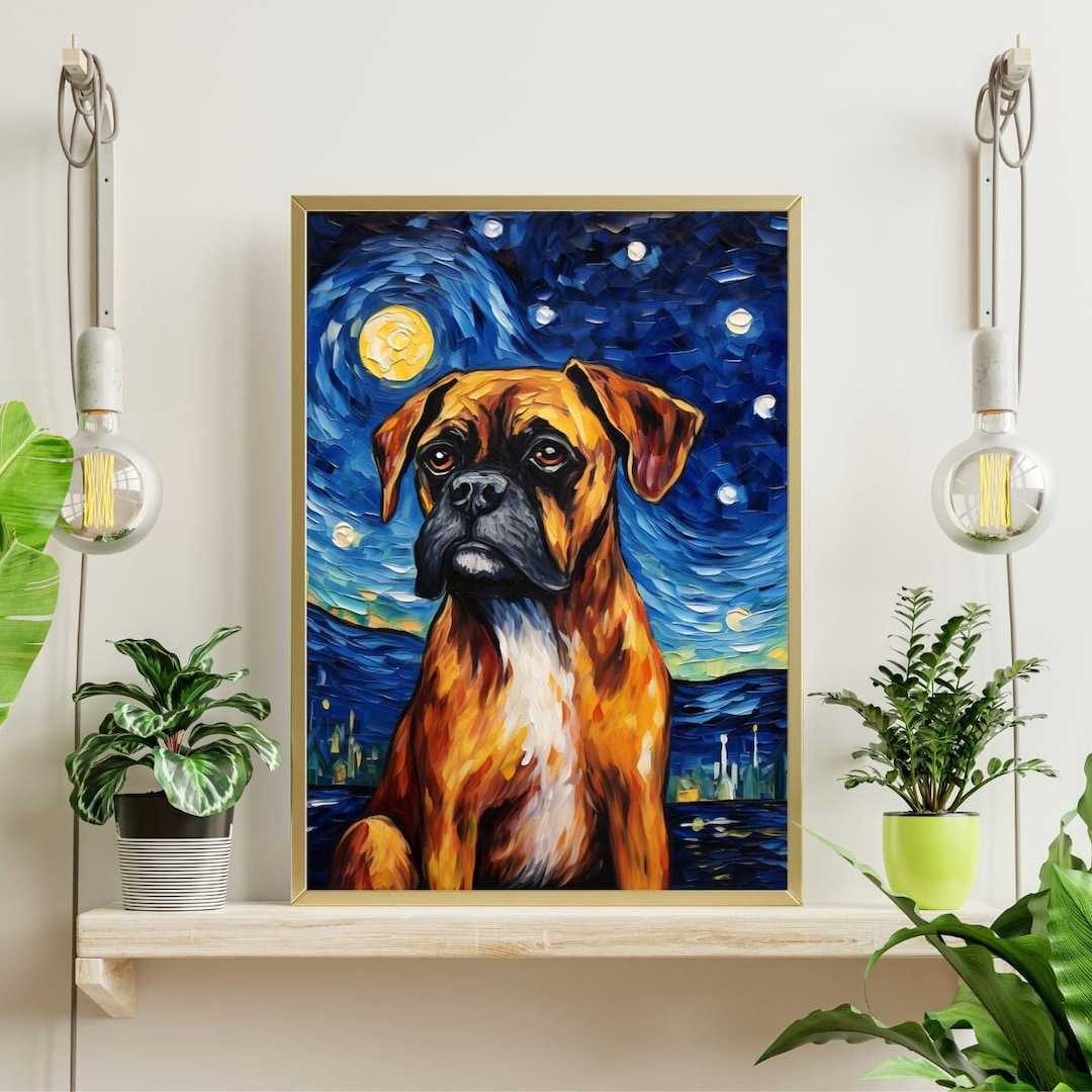 Starry Night Boxer Dog Jigsaw Puzzle 300/500/1000 Piece - Etsy