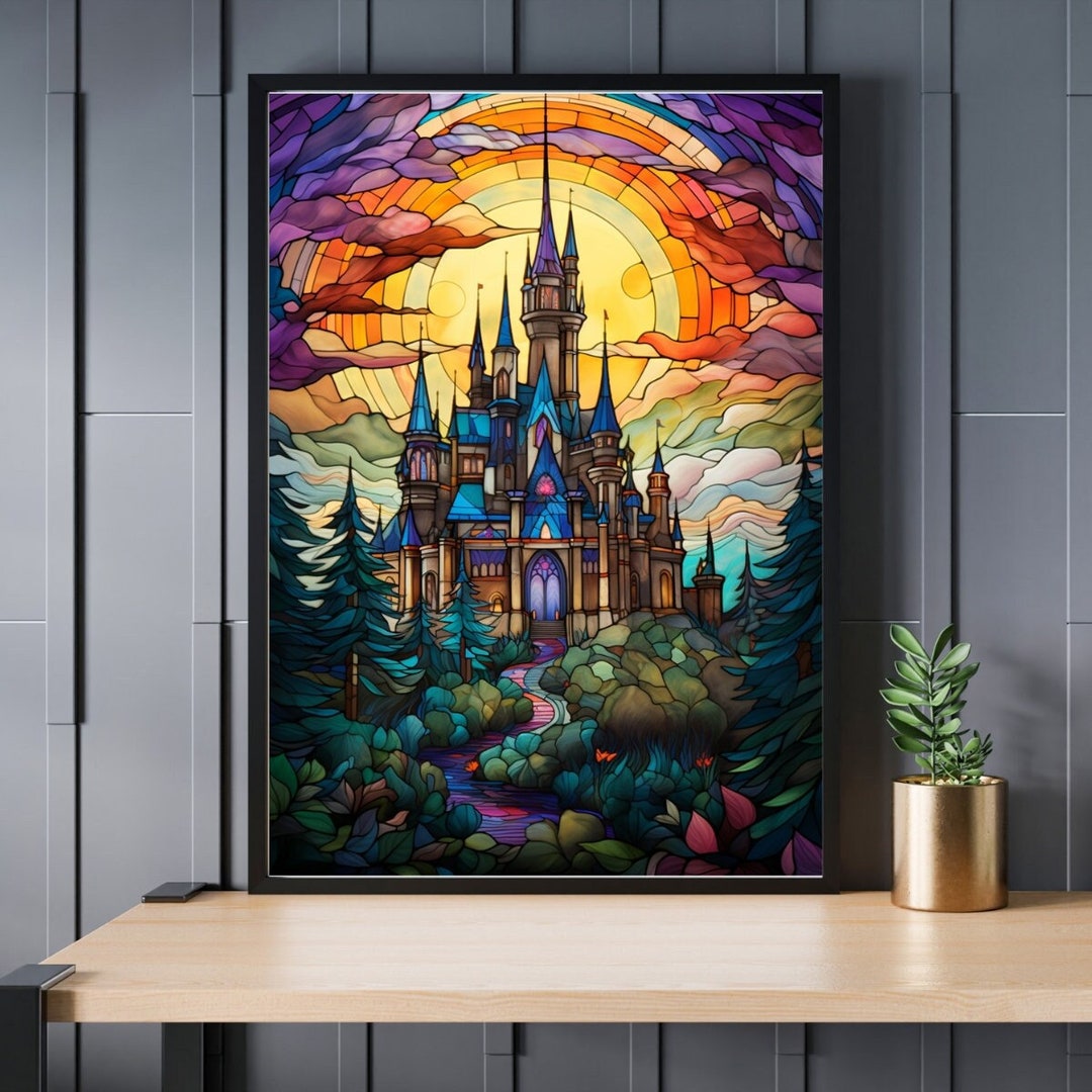 Stained Glass Castle Jigsaw Puzzle 300/500/1000 Piece - Etsy