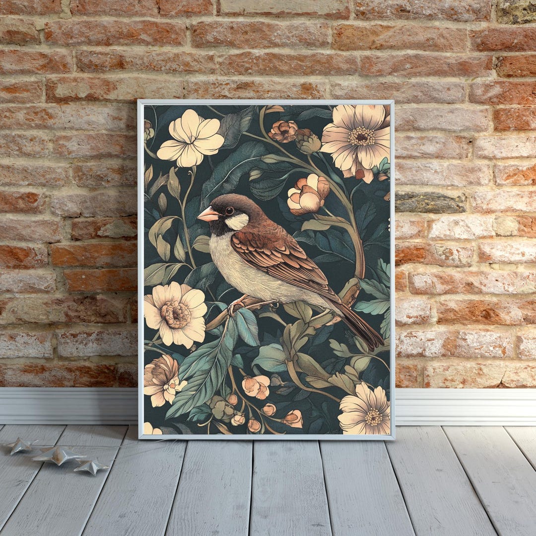 Vintage Sparrow Jigsaw Puzzle: William Morris Floral Pattern - Etsy