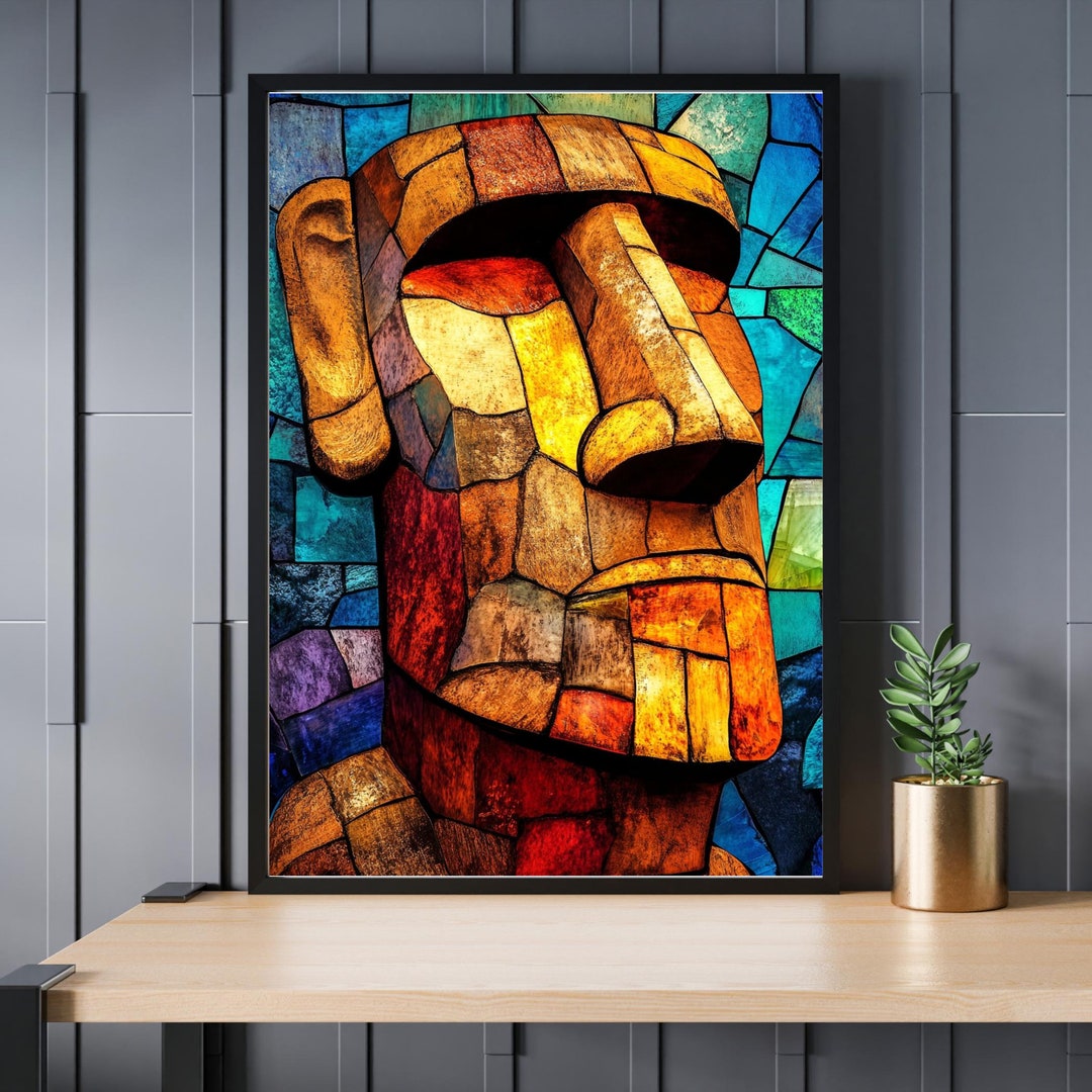 Stained Glass Moai Jigsaw Puzzle 300/500/1000 Piece - Etsy