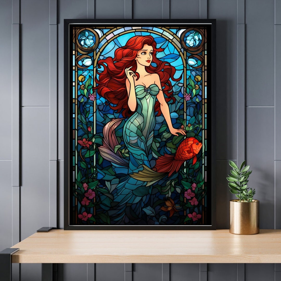 Stained Glass Little Mermaid Jigsaw Puzzle 300/500/1000 Piece - Etsy