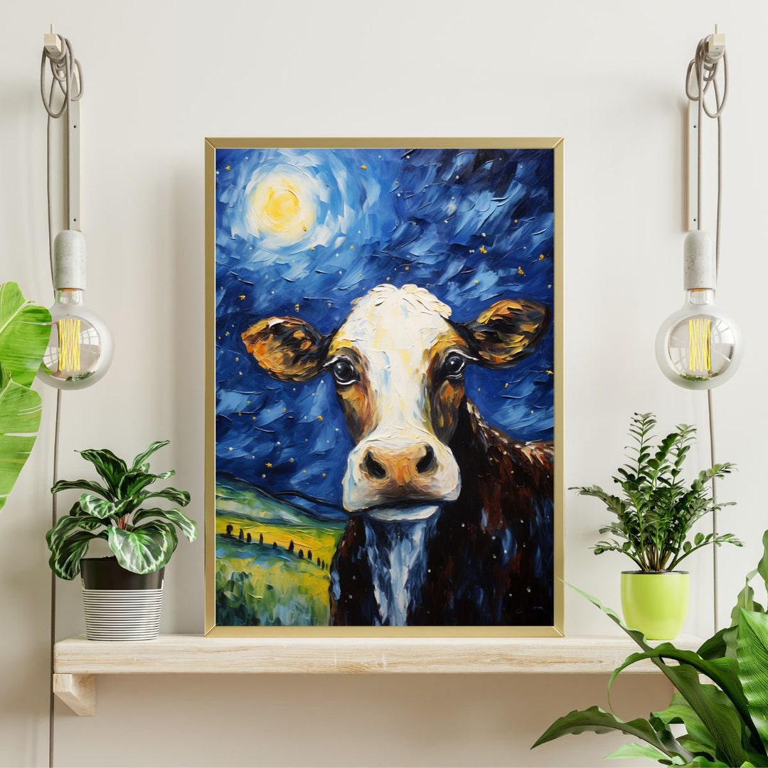 Starry Night Cow Jigsaw Puzzle 300/500/1000 Piece - Etsy