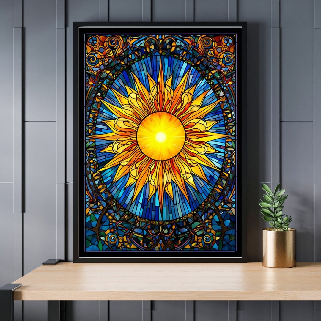 Stained Glass Sun Jigsaw Puzzle 300/500/1000 Piece - Etsy